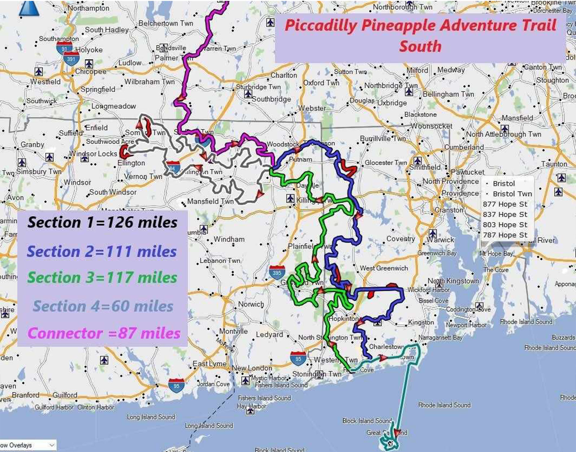 Southern Route - Piccadilly Pineapple Adventure Trail